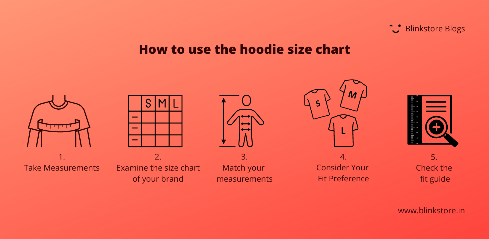 Hoodie Size Chart to help you find the right hoodie for yourself